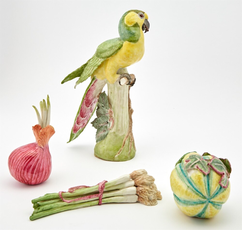 Lady Anne Gordon Studio Stoneware Model of a Parrot; Together with ...