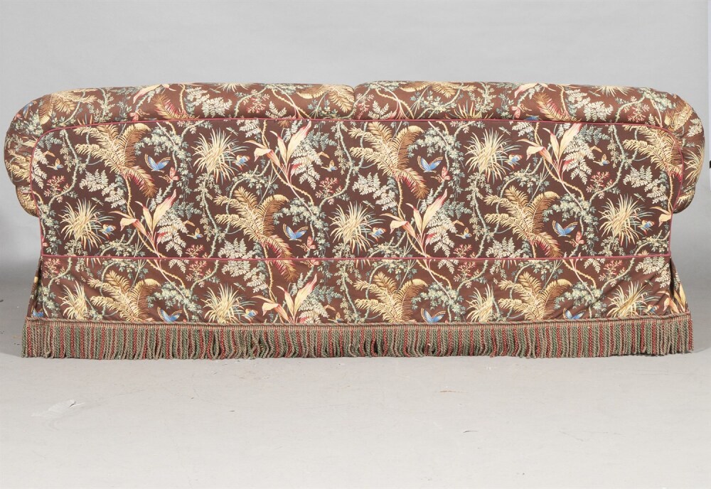 Upholstered Sofa with Leaf Pattern
